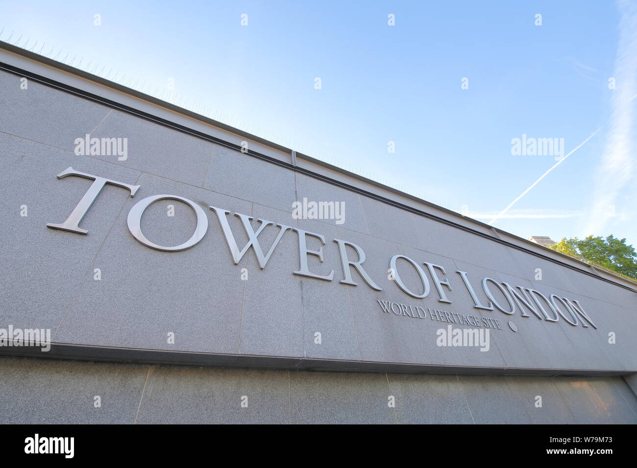 Tower of London sign England Stock Photo - Alamy