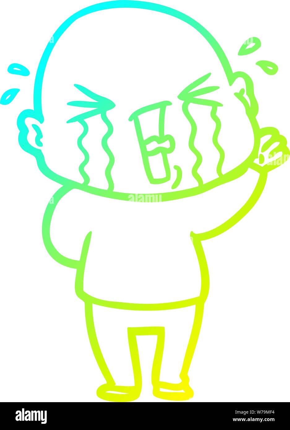 Bald man crying Stock Vector Images - Alamy