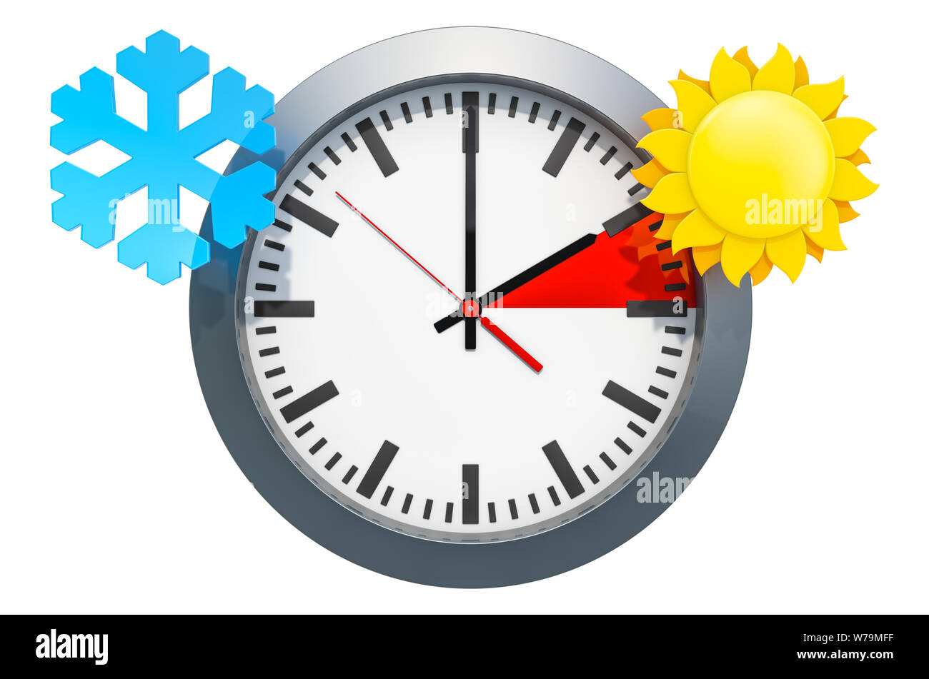 Daylight Saving Time concept. 3D rendering isolated on white background ...