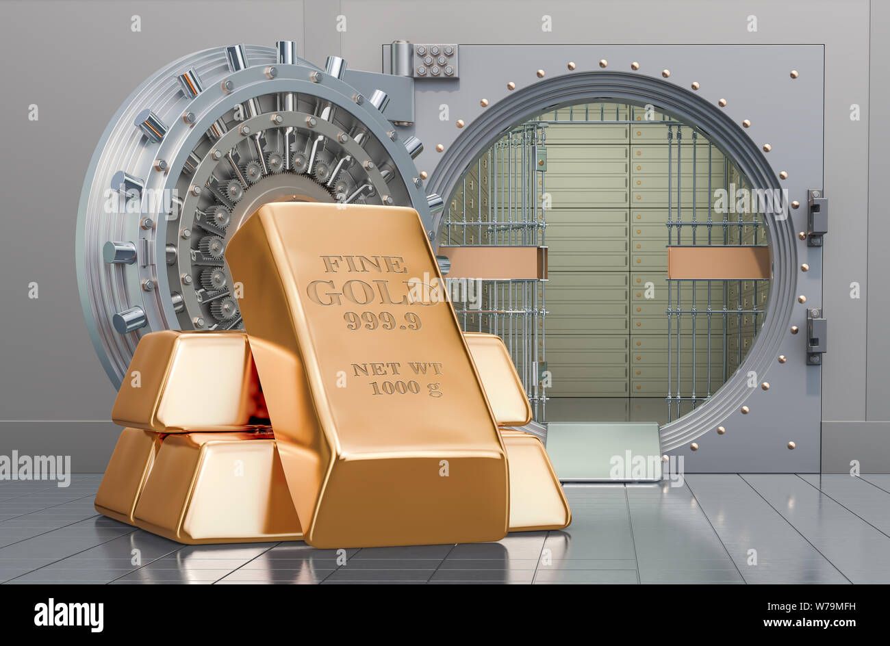 Strongbox safe gold bars hi-res stock photography and images - Alamy