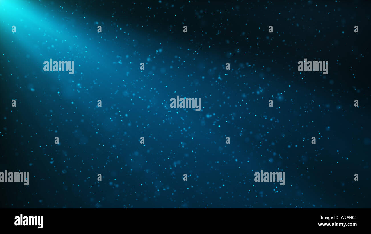 Abstract particles background of shining, sparkling blue particles ...