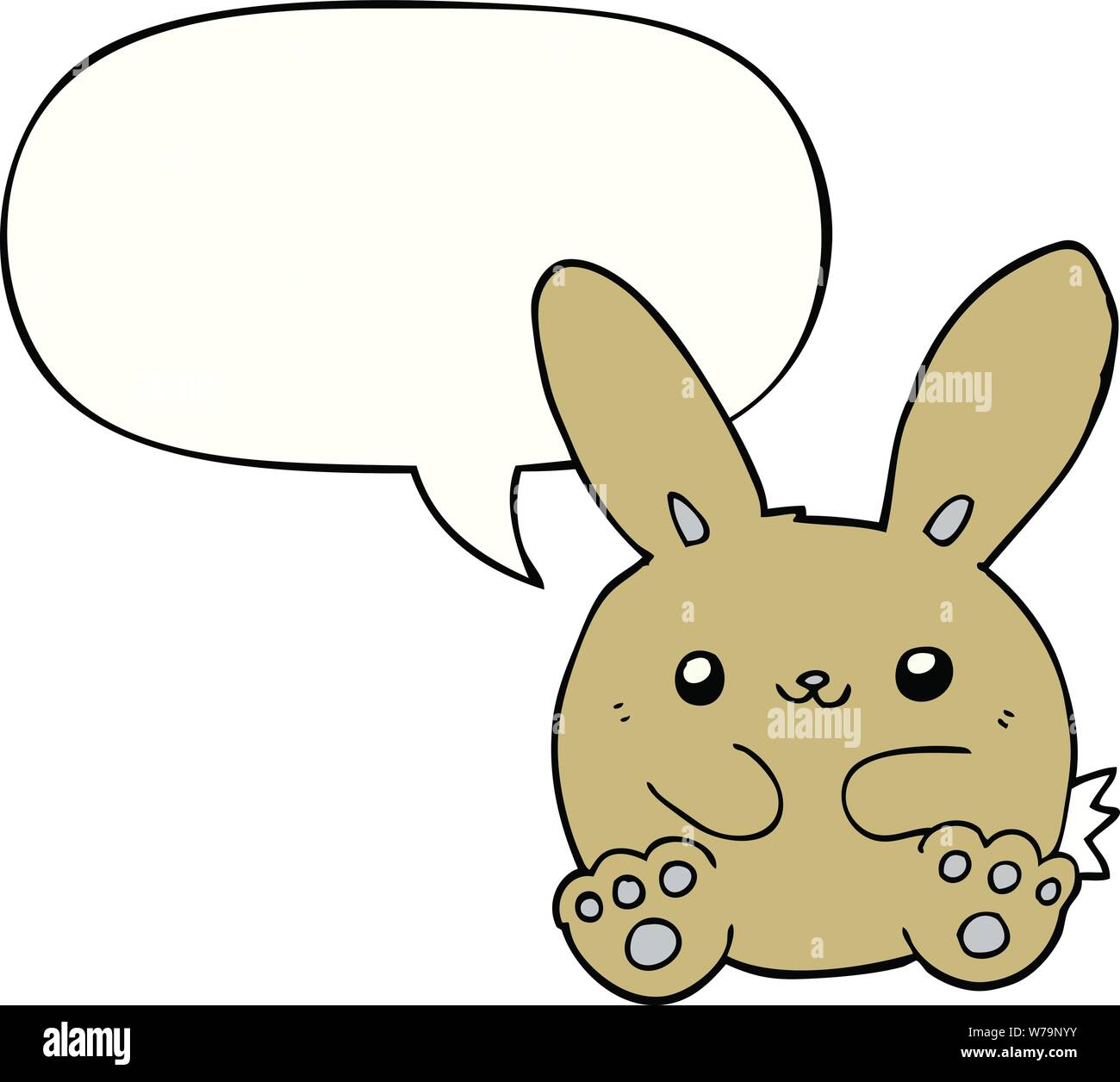 cartoon rabbit with speech bubble Stock Vector Image & Art - Alamy