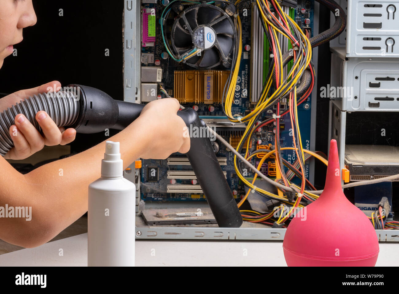 2019.07.17. Odessa. Ukraine. The system unit of a personal computer in ...