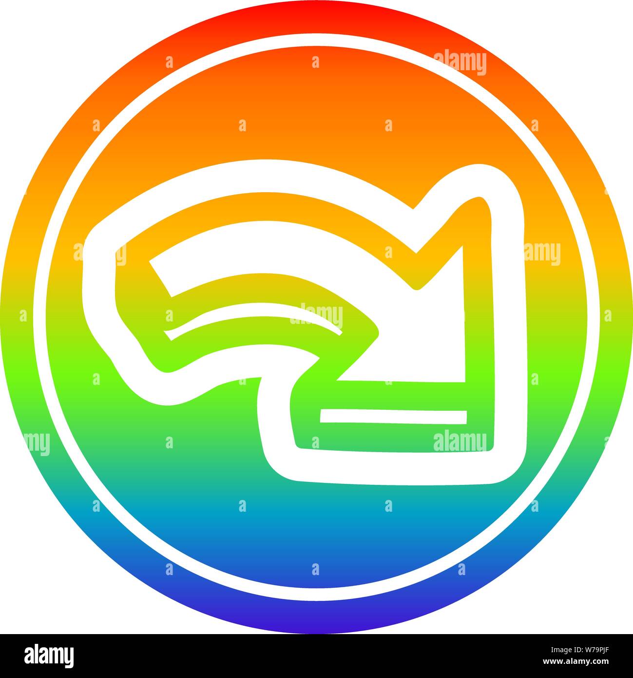 direction arrow circular icon with rainbow gradient finish Stock Vector ...