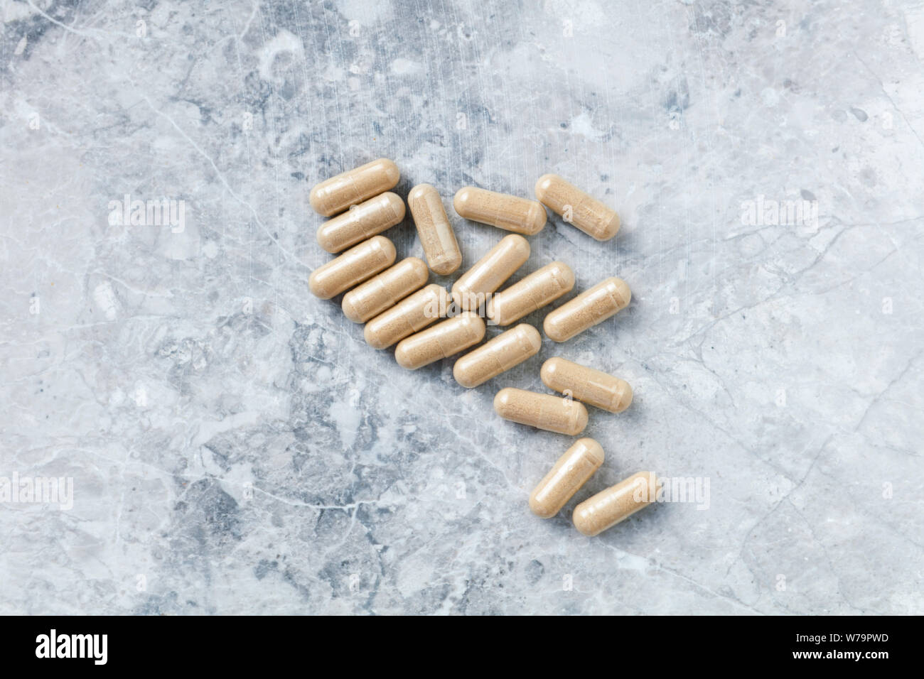 Ashwagandha (Withania somnifera) capsules. Concept for a healthy ...