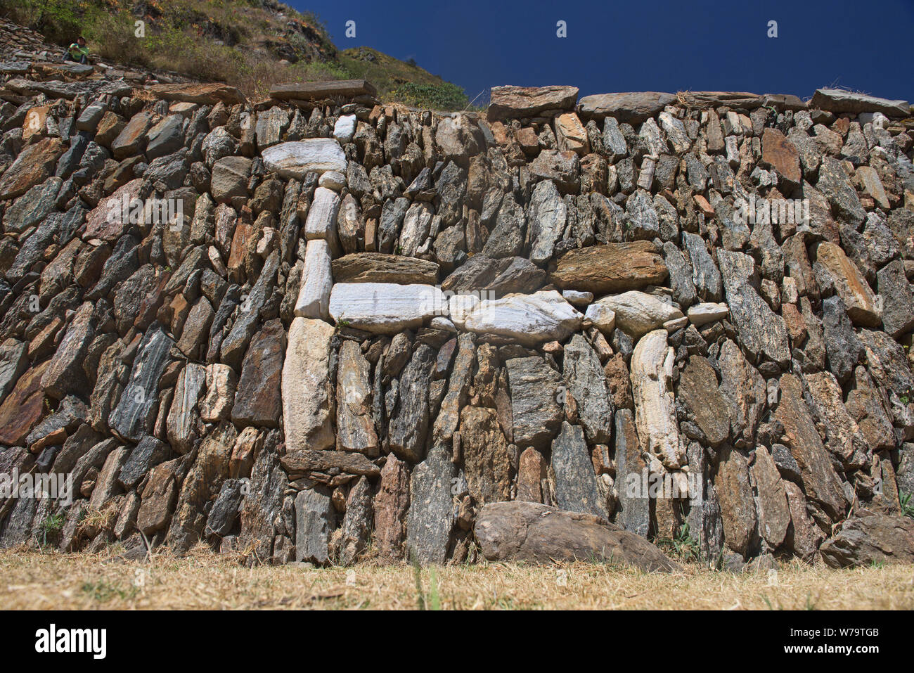 White quartzite stone llama terrace of the Incan Choquequirao ruins ...