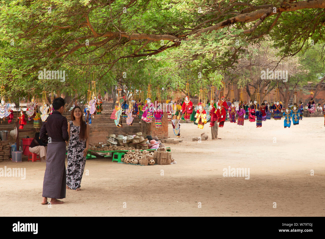 Scene in front of Dhammayangyi temple, Old Bagan village area, Mandalay ...