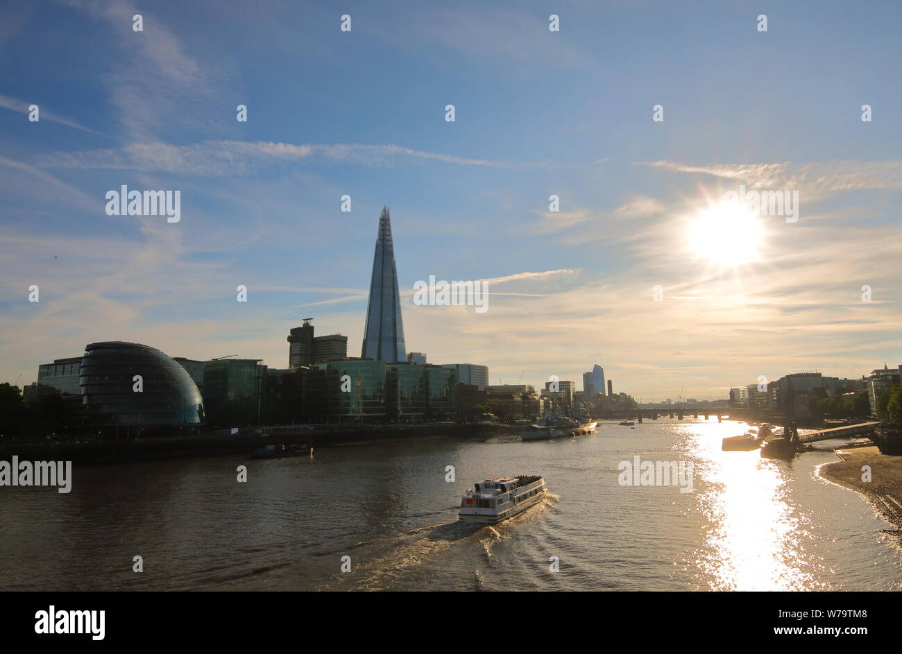 River Thames sunset cityscape London England Stock Photo - Alamy