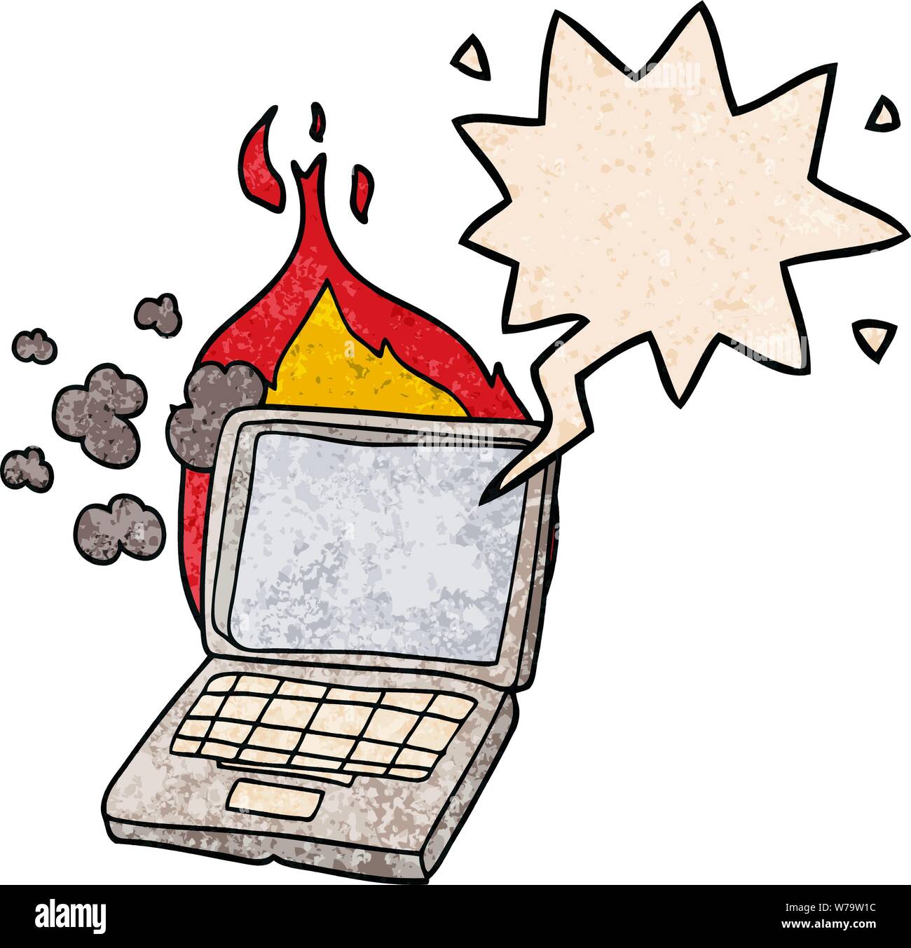 Freehand drawn cartoon broken computer hi-res stock photography and ...