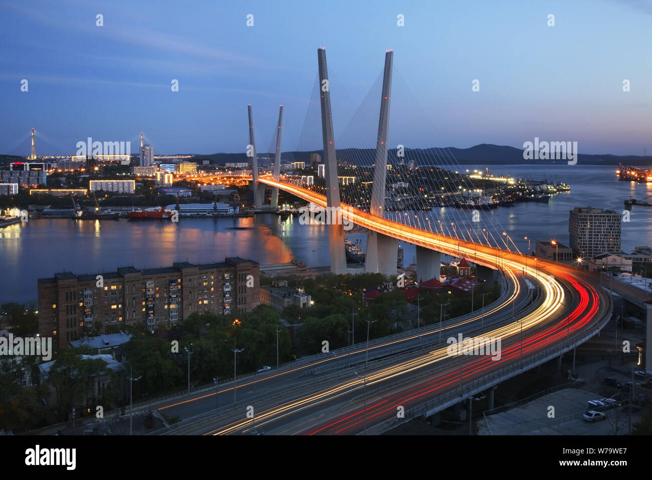 Golden Bridge in Vladivostok. Russia Stock Photo - Alamy
