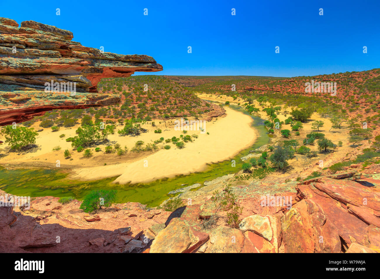 Panorama from Nature's Window over Murchison River Gorge in Kalbarri ...