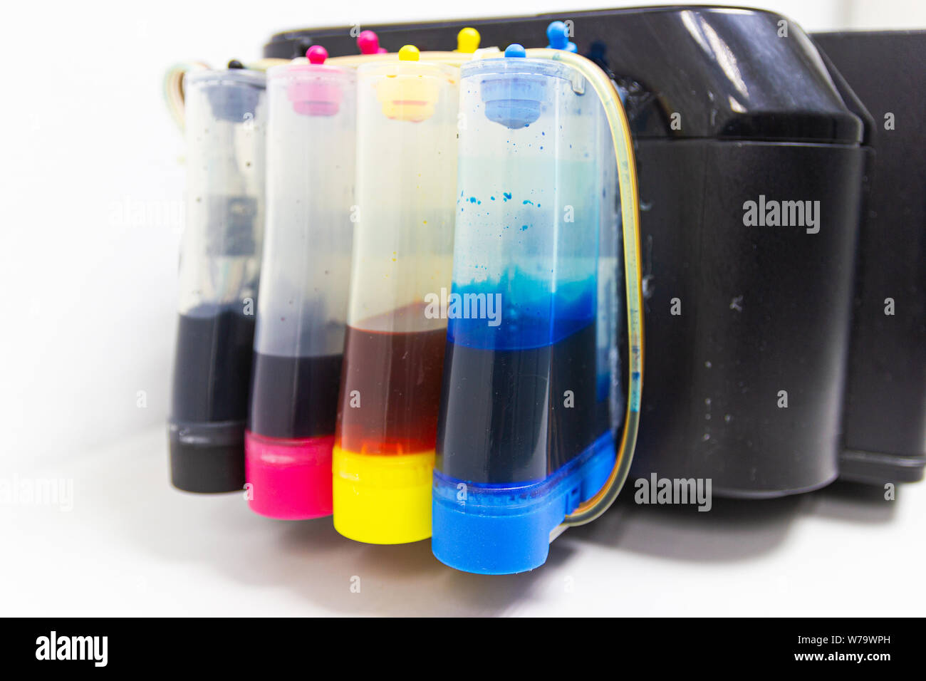 color tank on inkjet printer with Installed on the outside of the ...