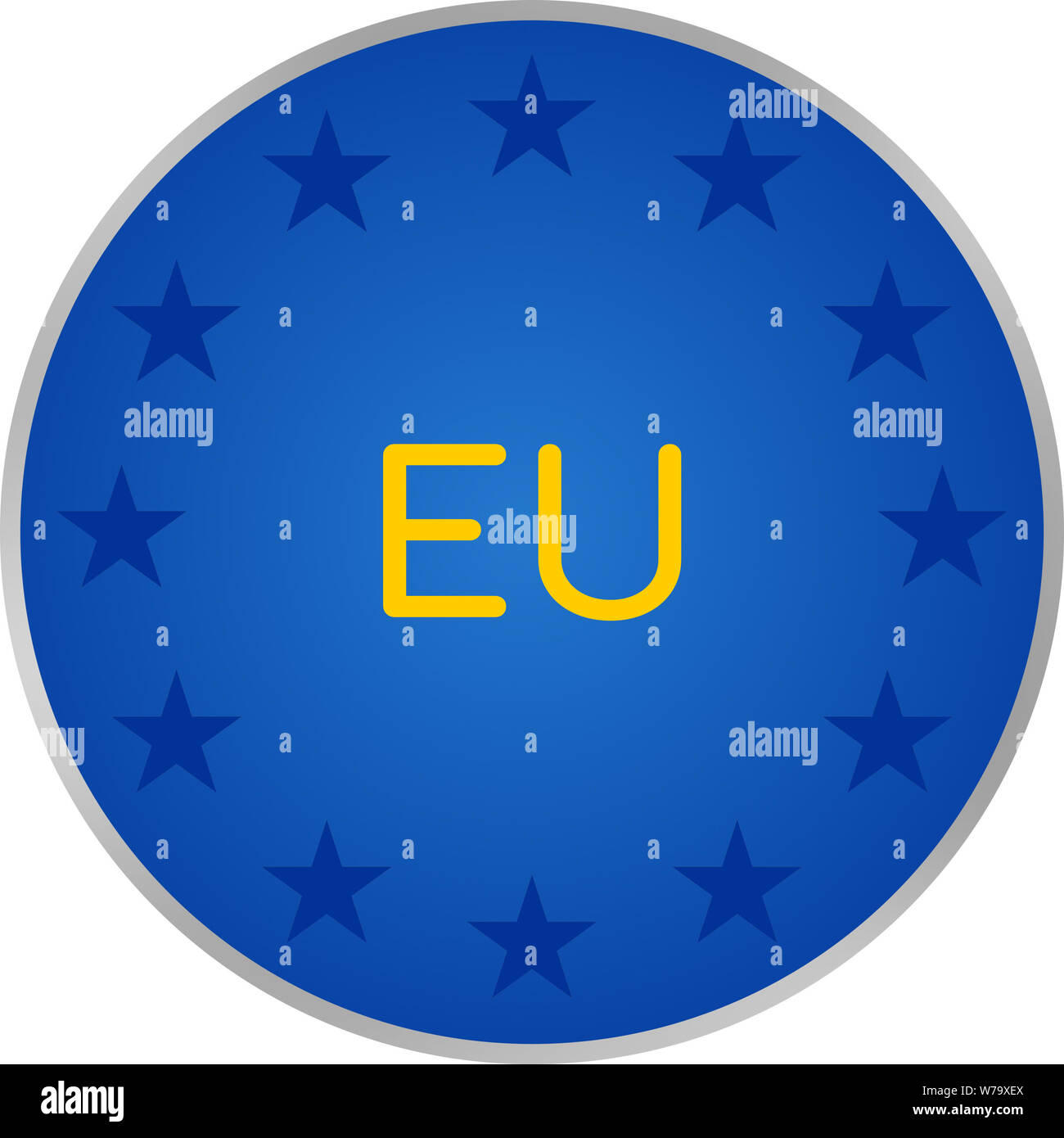 dark blue and yellow isolated on white EU Europe symbol with 12 stars ...