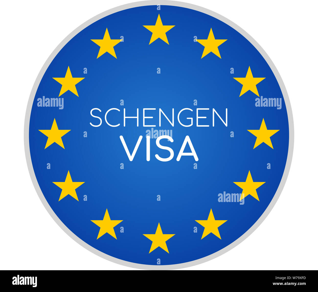 Schengen visa creative abstract symbol icon 3d-illustration Stock Photo ...