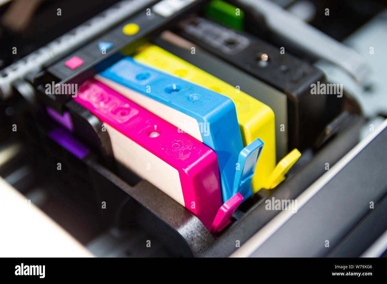 the color printer inkjet cartridge of the printer inject Stock Photo ...