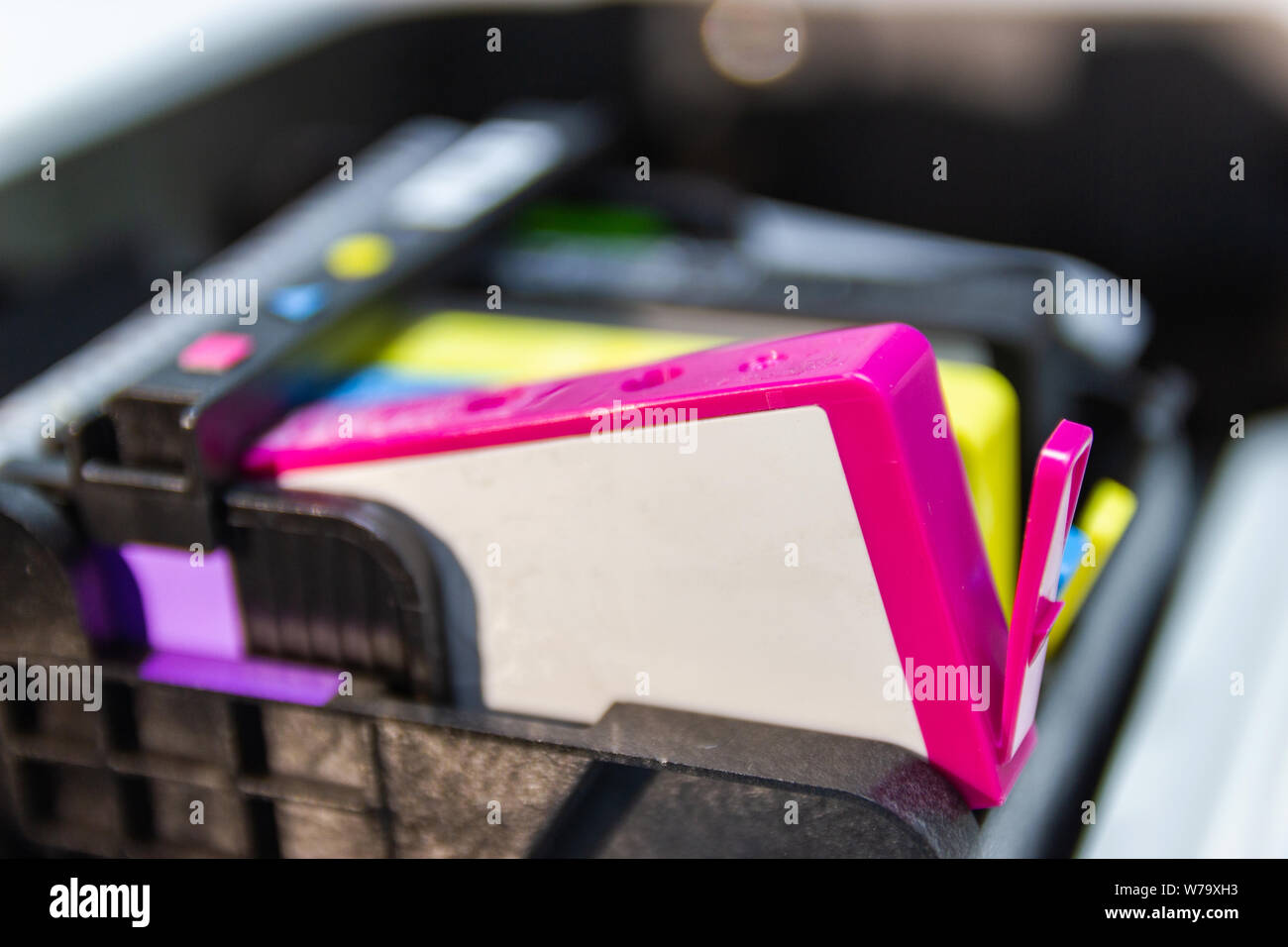 the color printer inkjet cartridge of the printer inject Stock Photo ...