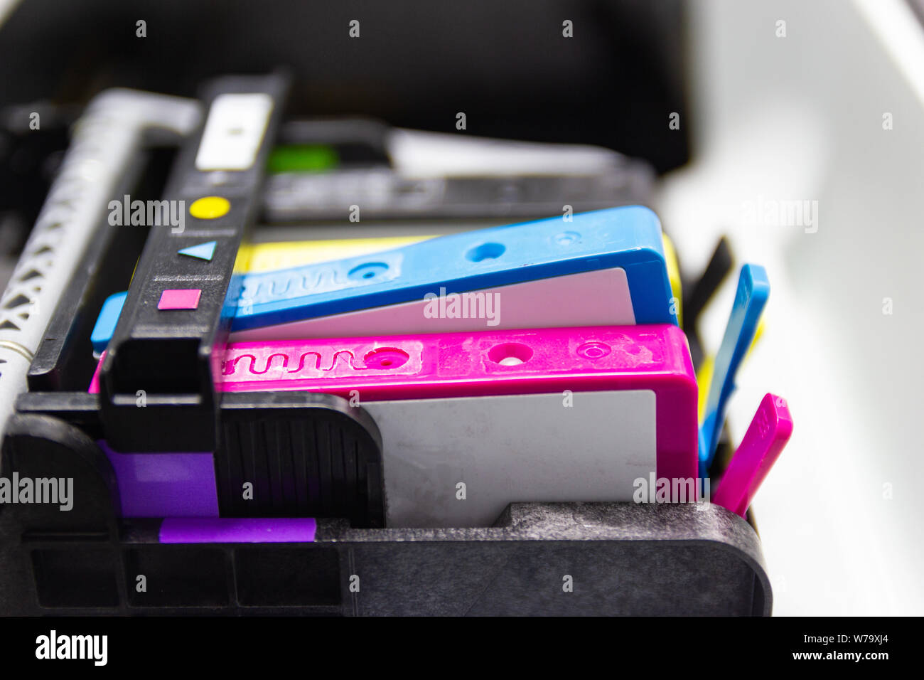 the color printer inkjet cartridge of the printer inject Stock Photo ...