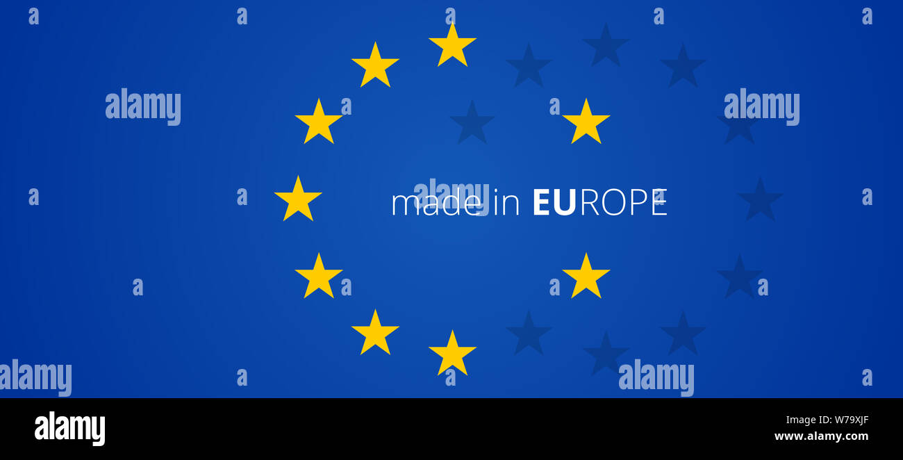made in Europe creative abstract stars of the flag of Europe background ...