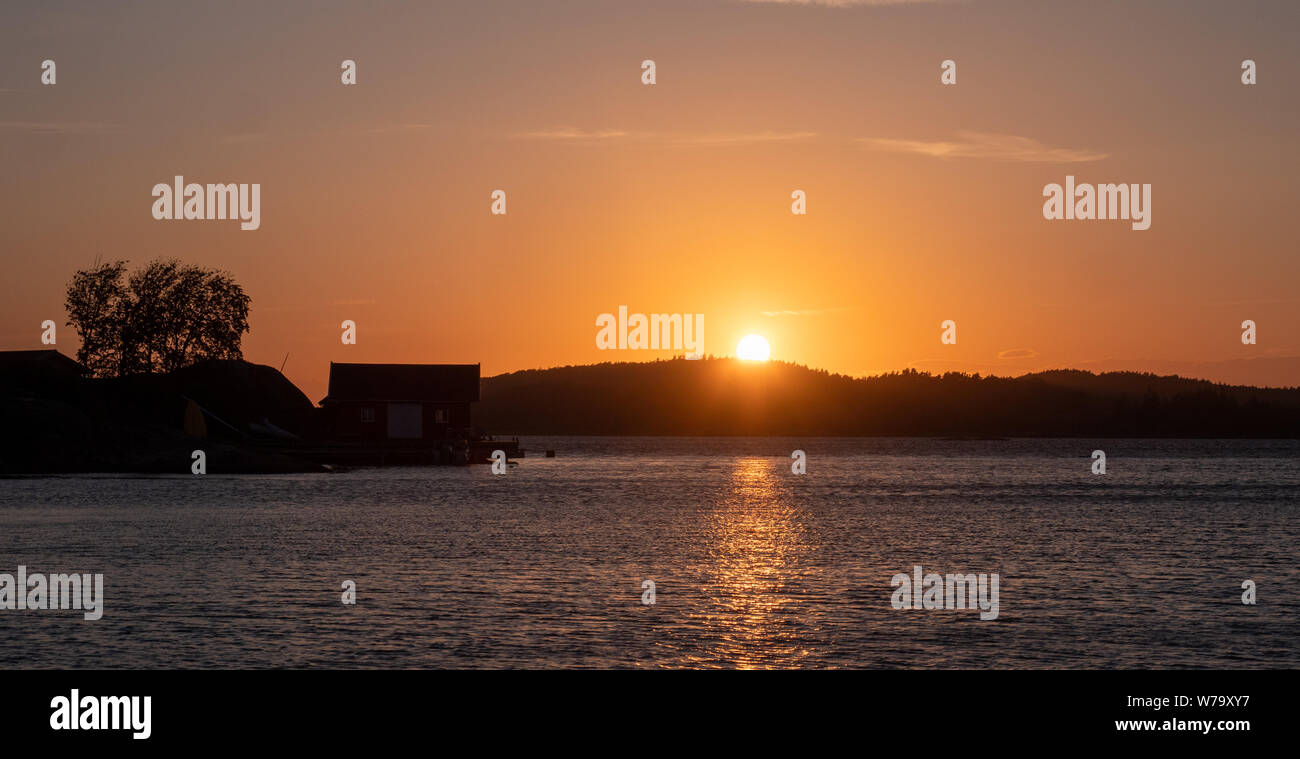 sunset in midsummer Stock Photo - Alamy