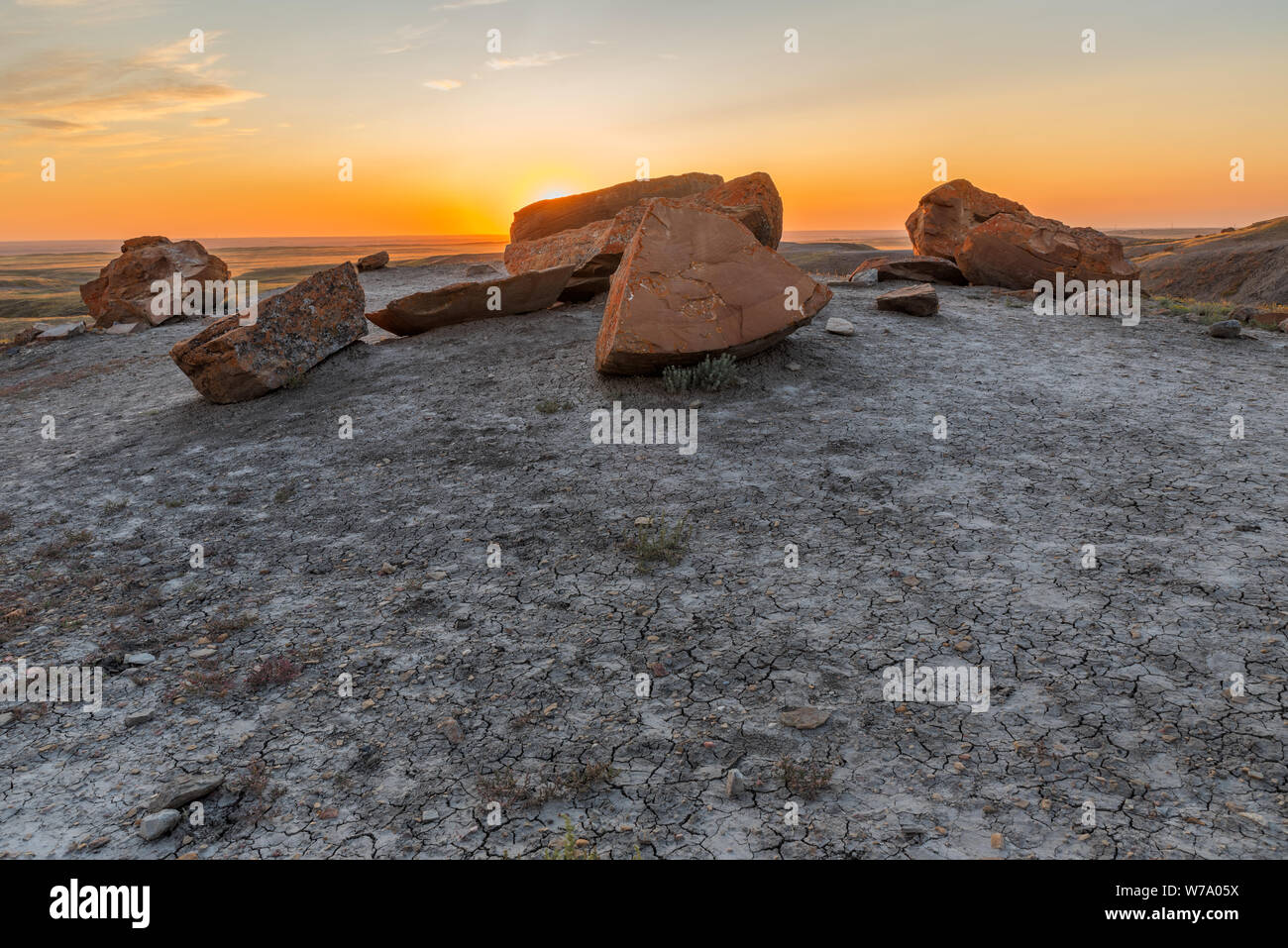 Red Rock Coulee near the Towns of Orion and Seven Persons, Alberta ...