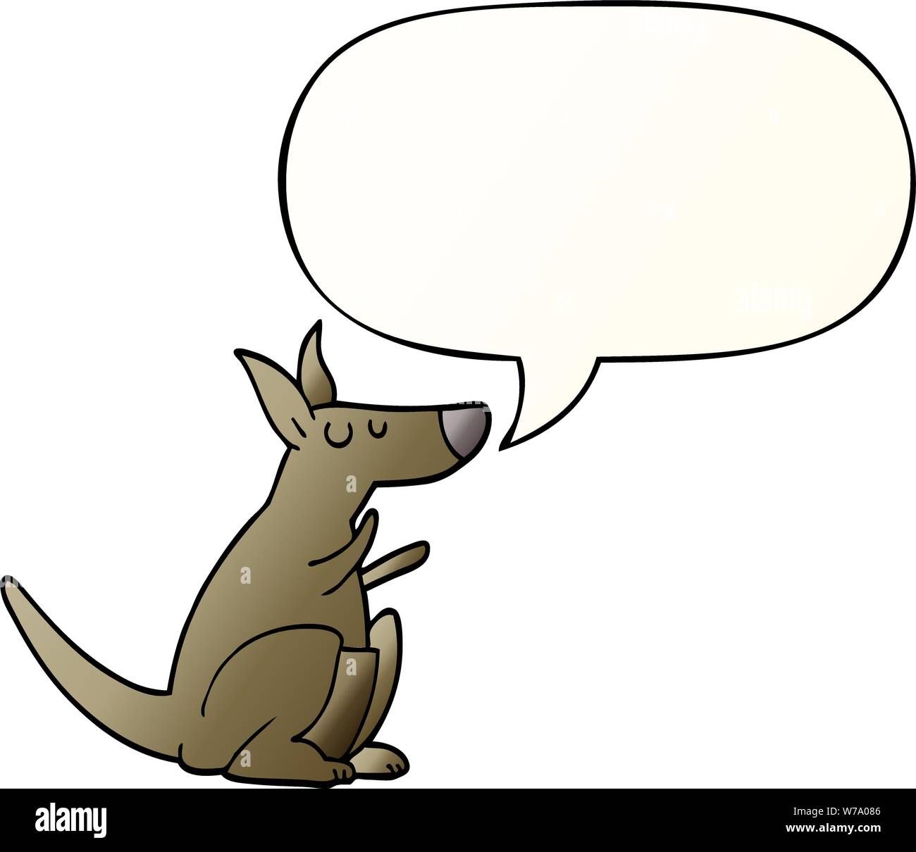 cartoon kangaroo with speech bubble in smooth gradient style Stock ...