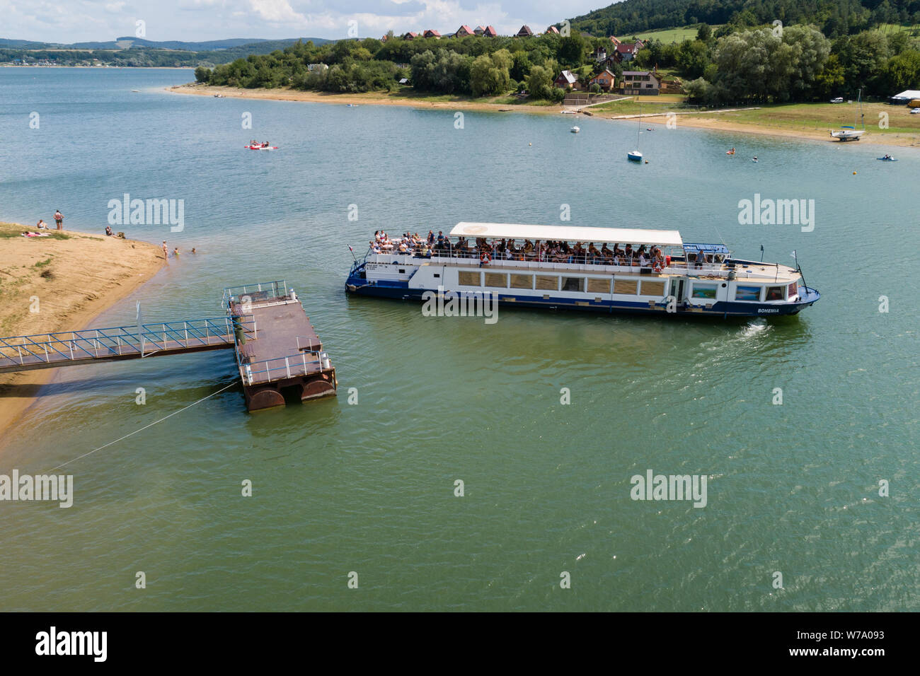 DOMASA, SLOVAKIA - AUG 3, 2019: Boat Bohemia has arrived to cruise ...