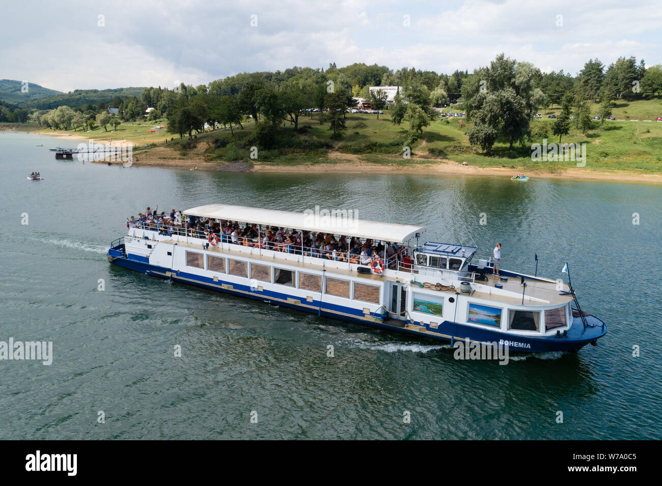 DOMASA, SLOVAKIA - AUG 3, 2019: Boat Bohemia has arrived to cruise ...