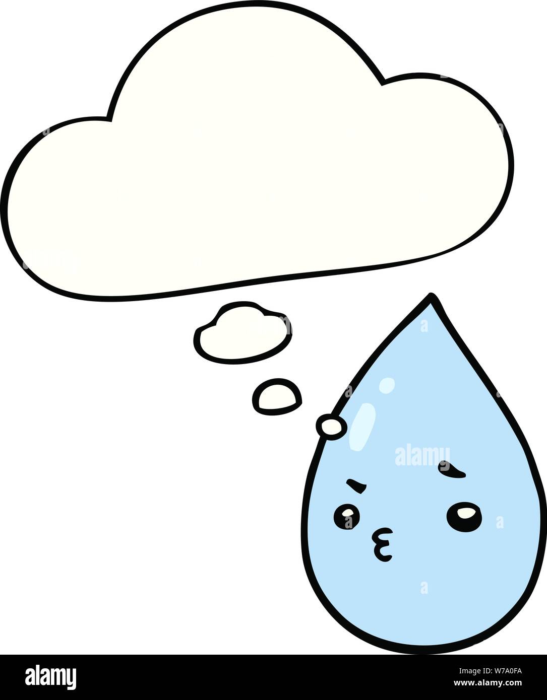 cartoon cute raindrop with thought bubble Stock Vector Image & Art - Alamy