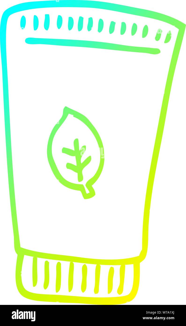 cold gradient line drawing of a cartoon skin lotion Stock Vector Image ...