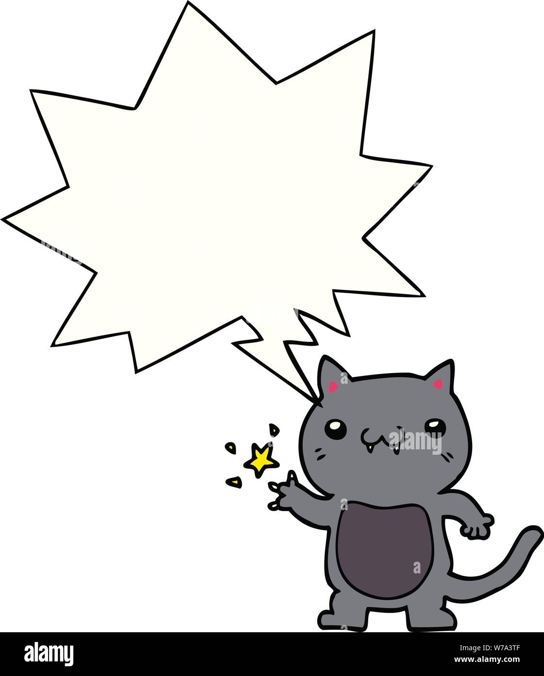 Freehand drawn cartoon cat scratching Stock Vector Images - Alamy