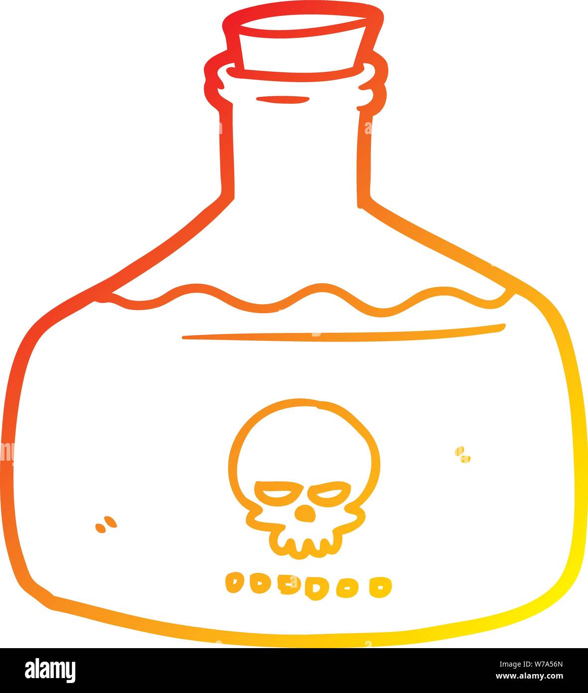 warm gradient line drawing of a cartoon vial of assassin poison Stock ...