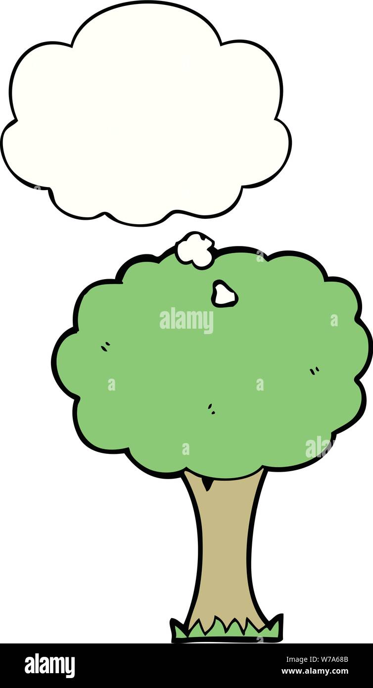cartoon tree with thought bubble Stock Vector Image & Art - Alamy