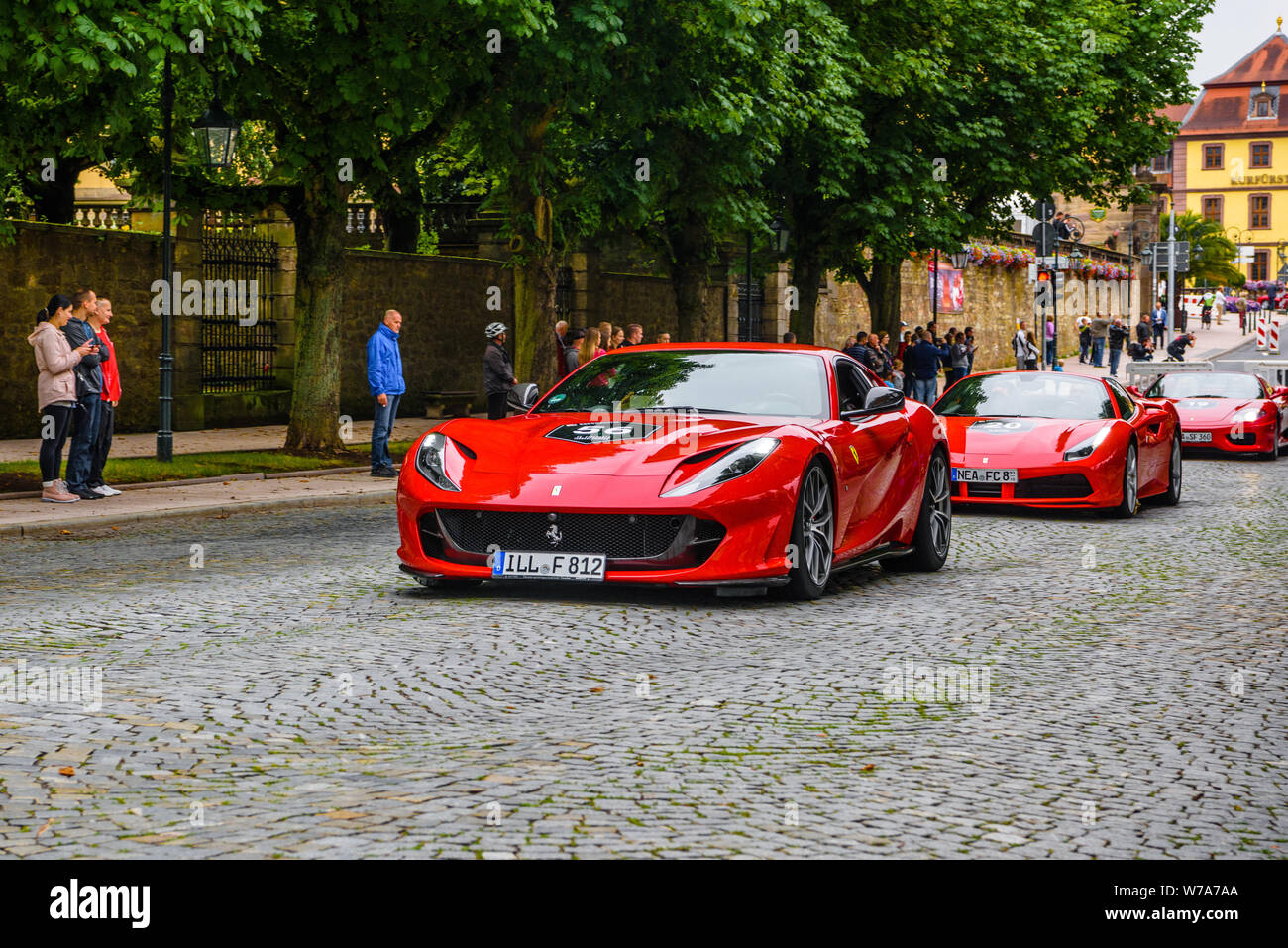 GERMANY, FULDA - JUL 2019: red FERRARI 812 SUPERFAST coupe Type F152M ...