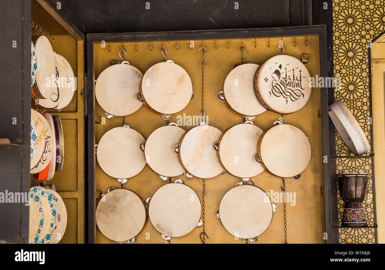 Traditional Turkish tambourine or drums as Music instrruments Stock ...