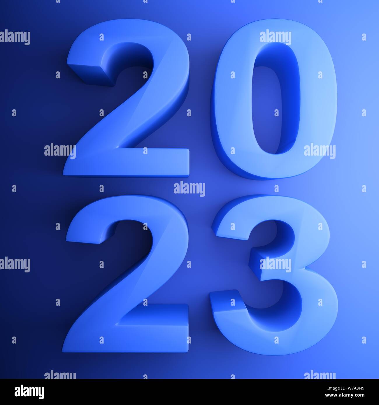 2023 blue square icon - 3D rendering illustration Stock Photo - Alamy
