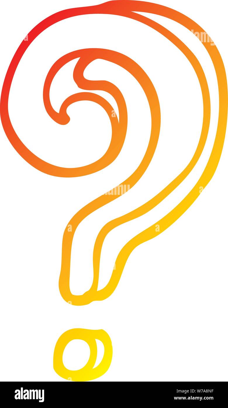 warm gradient line drawing of a cartoon question mark Stock Vector ...