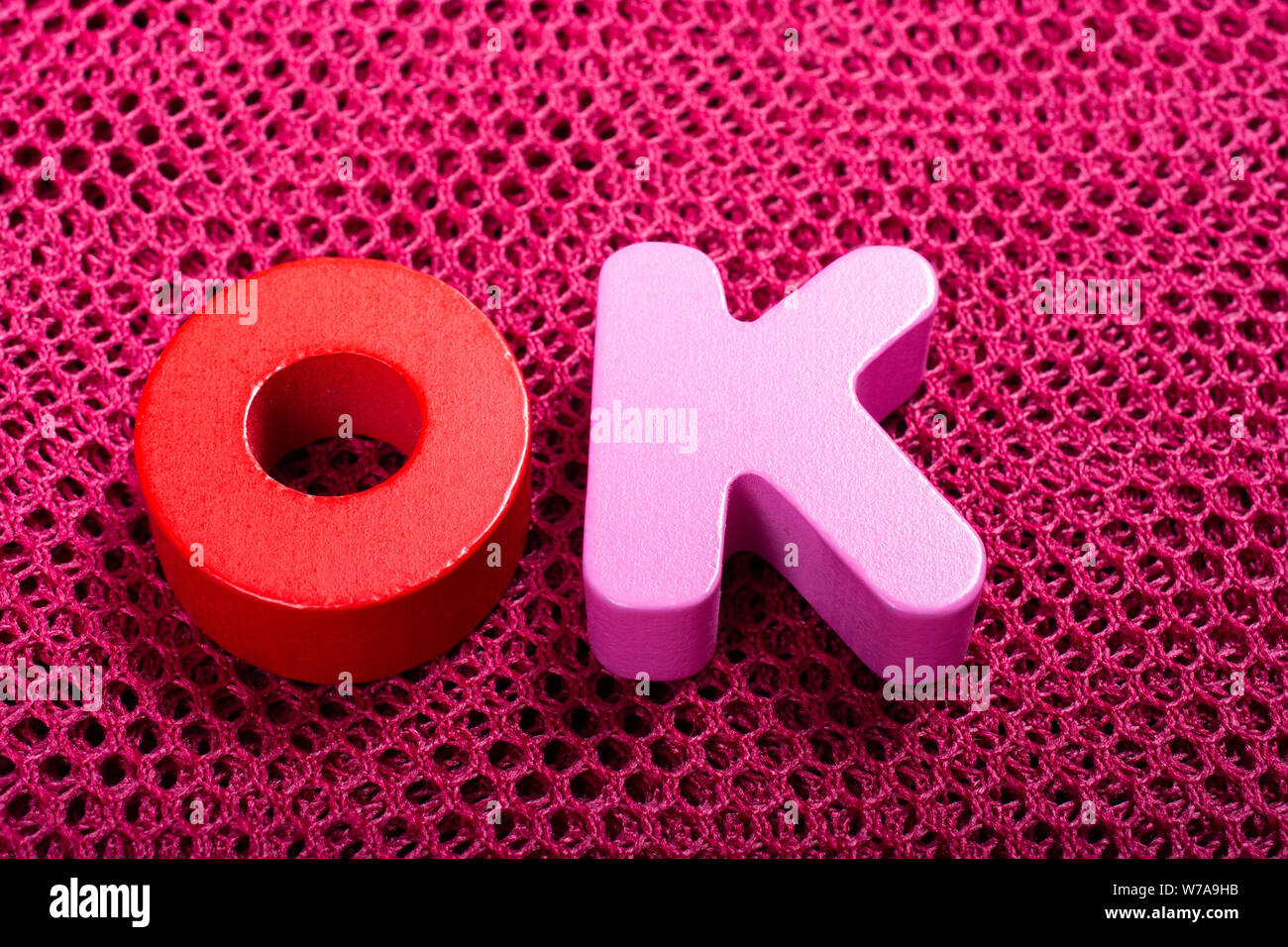 the word OK written with colorful letter blocks Stock Photo - Alamy