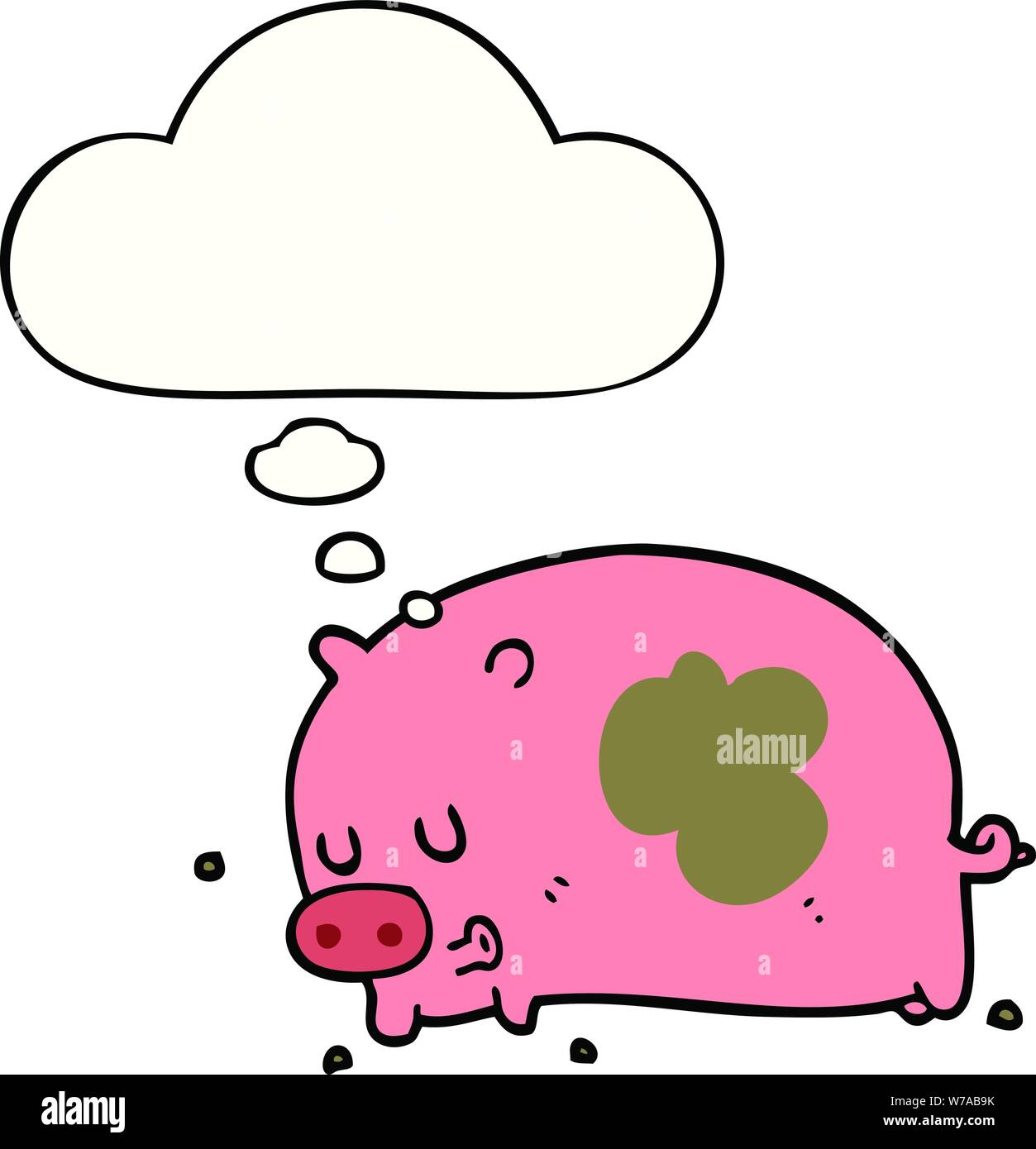 Pig cartoon thinking Stock Vector Images - Alamy