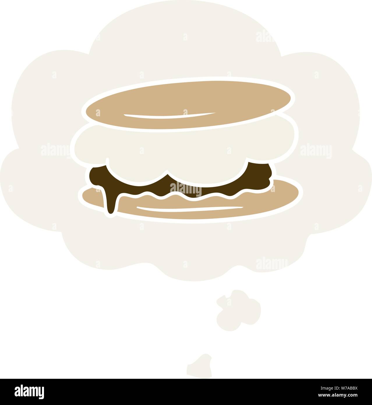 smore cartoon with thought bubble in retro style Stock Vector Image ...