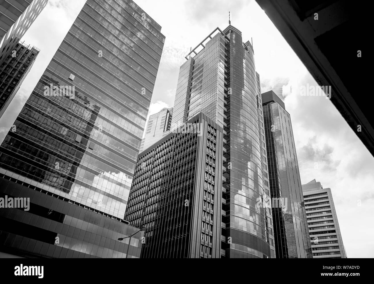 Built glass and modern commercial buildings with modern buildings Black ...