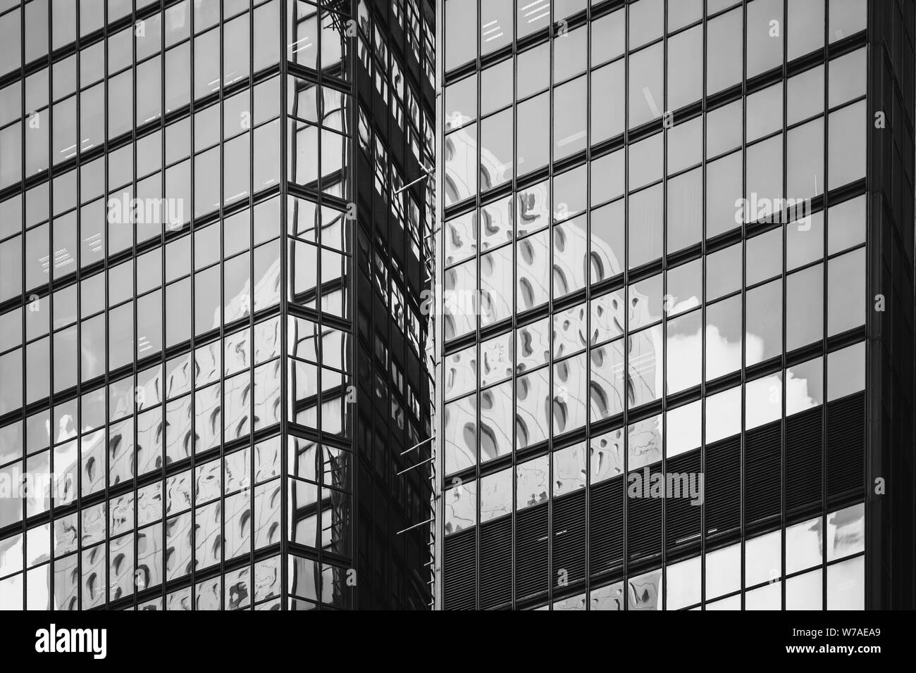 Hong Kong Commercial Building Close Up; Black and White style Stock ...