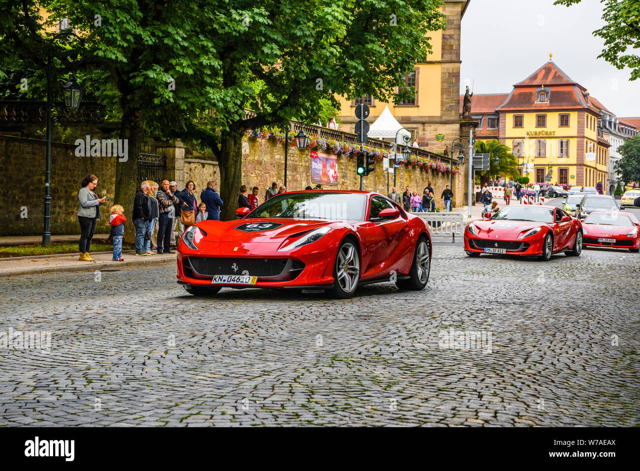 GERMANY, FULDA - JUL 2019: red FERRARI 812 SUPERFAST Type F152M is a ...