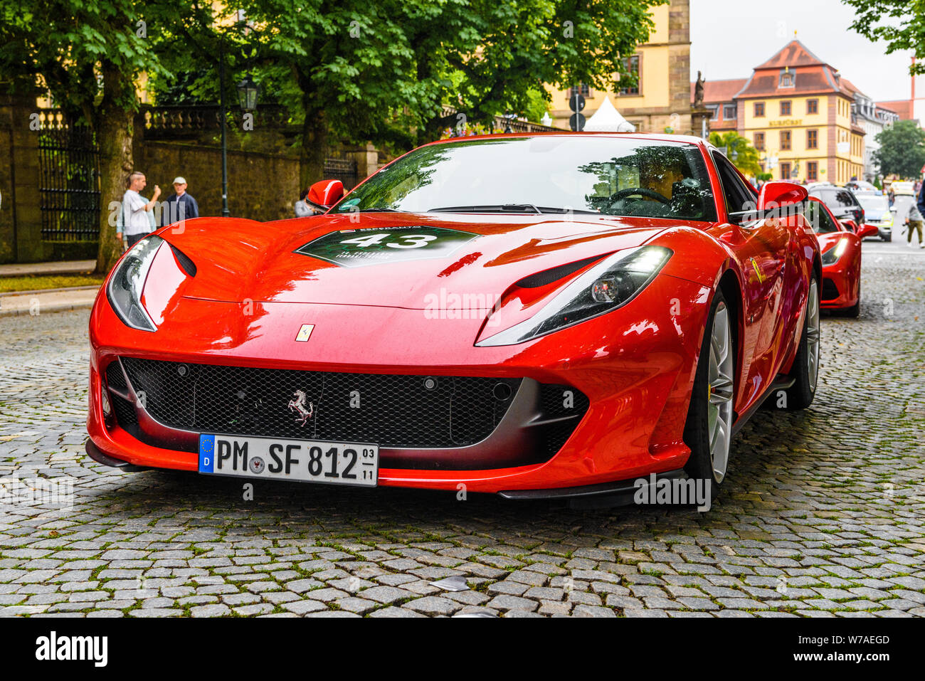 GERMANY, FULDA - JUL 2019: red FERRARI 812 SUPERFAST Type F152M is a ...