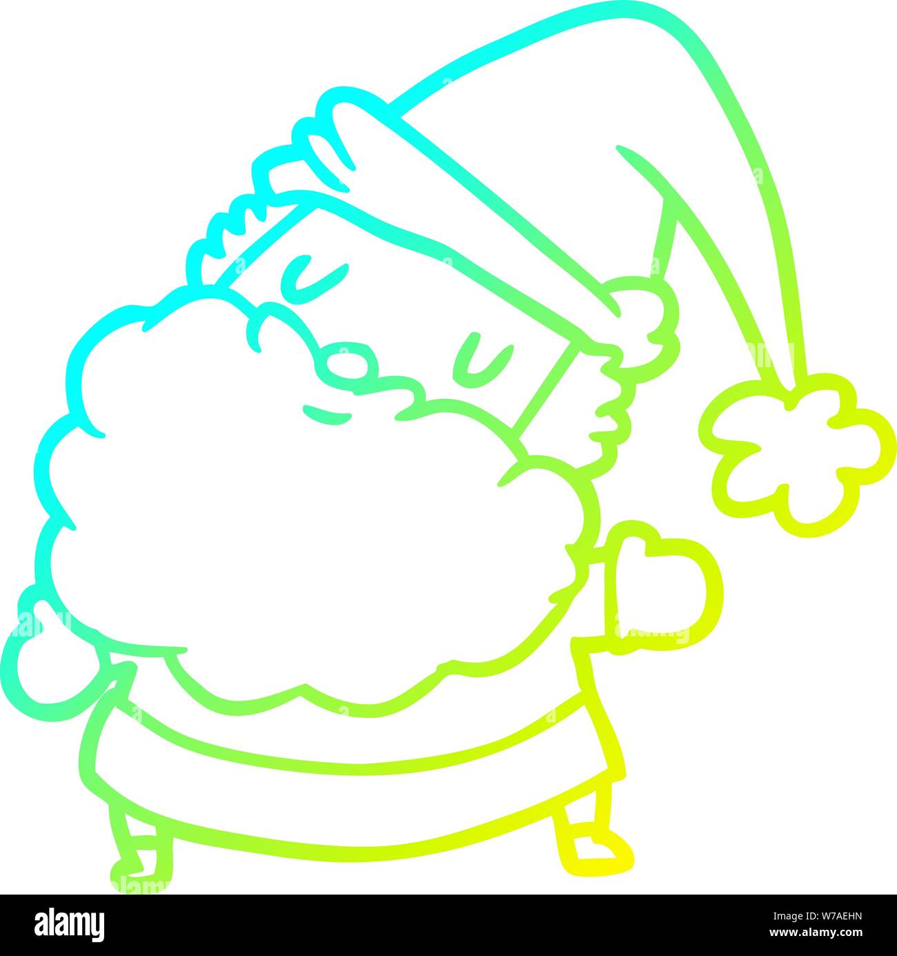 cold gradient line drawing of a santa claus Stock Vector Image & Art ...