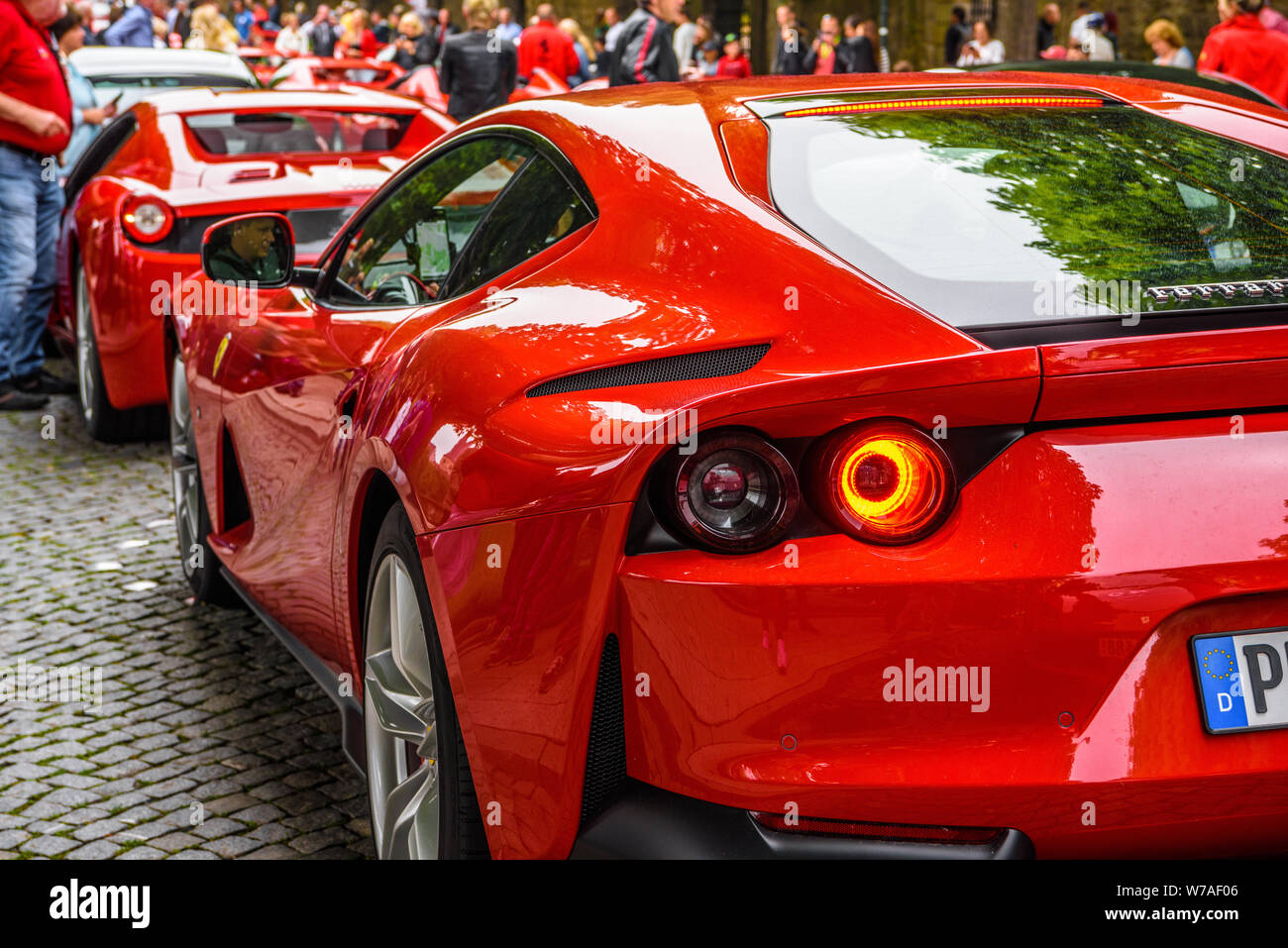 GERMANY, FULDA - JUL 2019: red FERRARI 812 SUPERFAST Type F152M is a ...