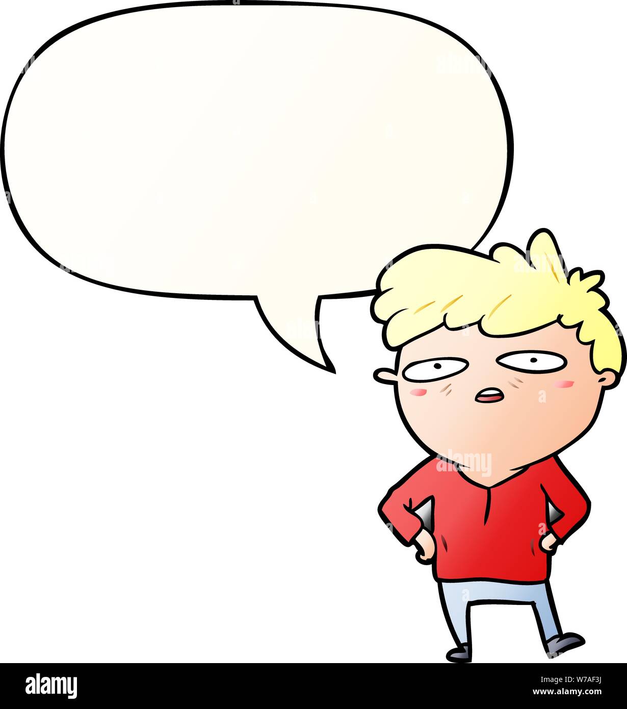 cartoon impatient man with speech bubble in smooth gradient style Stock ...