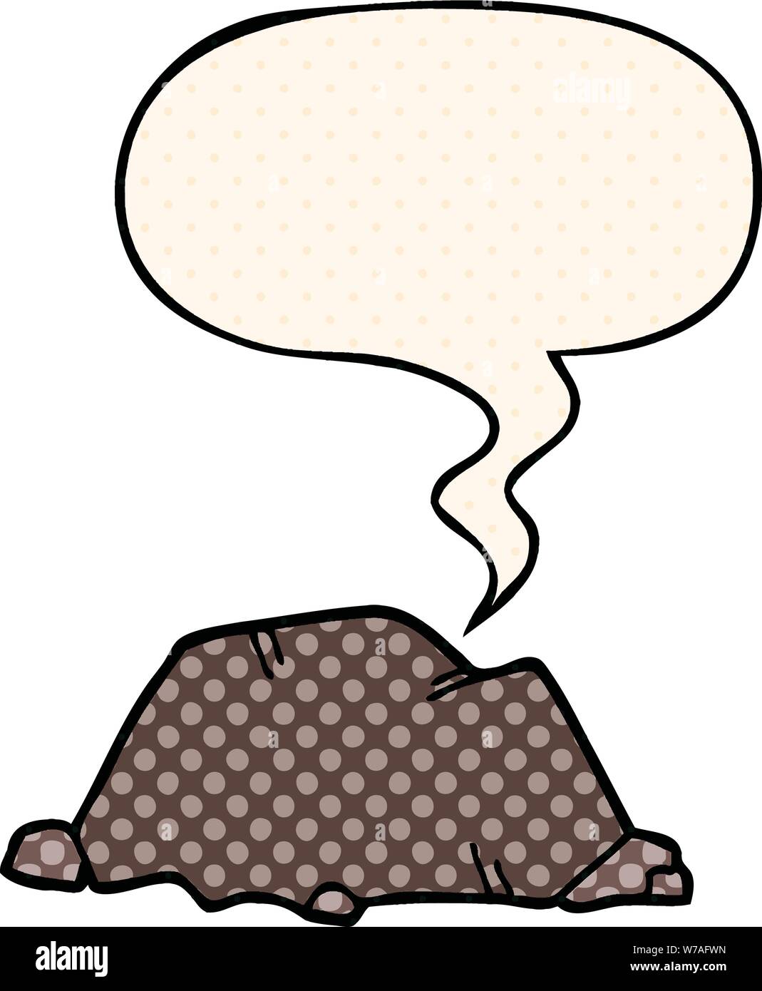 cartoon rock with speech bubble in comic book style Stock Vector Image ...