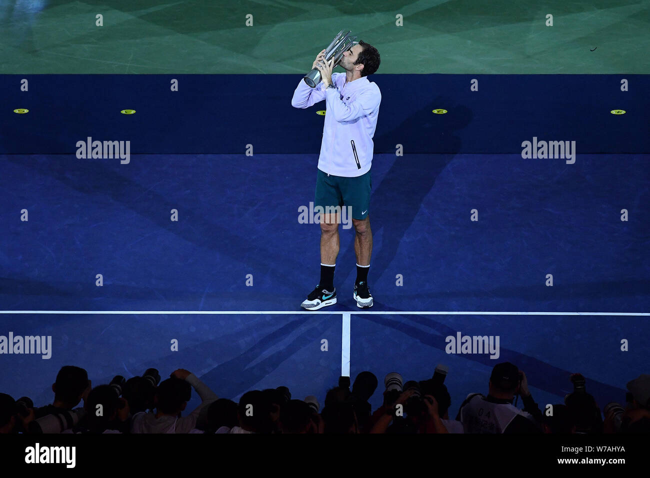 Rafael nadal spain kisses trophy hi-res stock photography and images ...