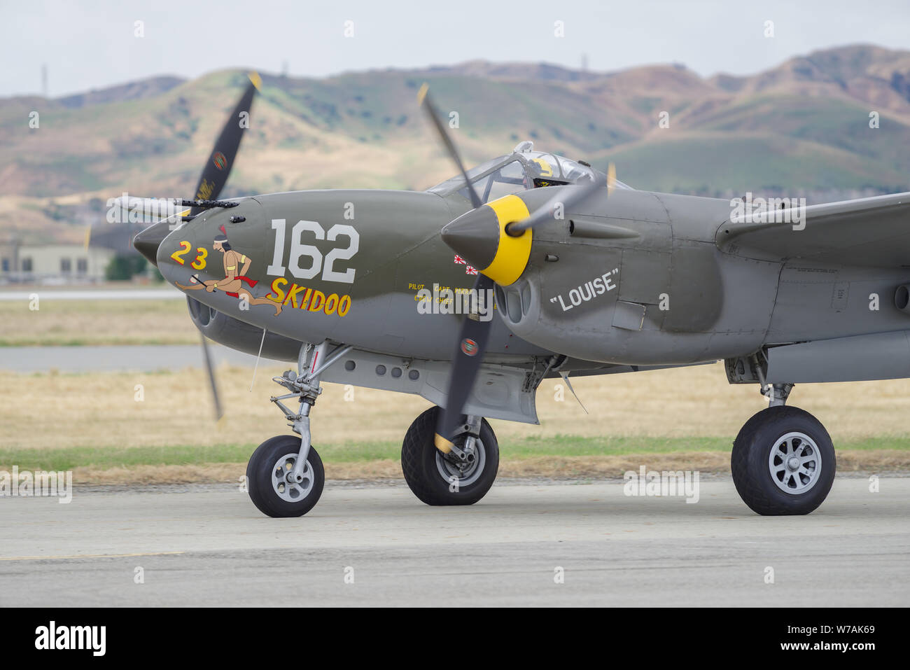 Lockheed P-38 Lighting shown during a flight demo Stock Photo - Alamy