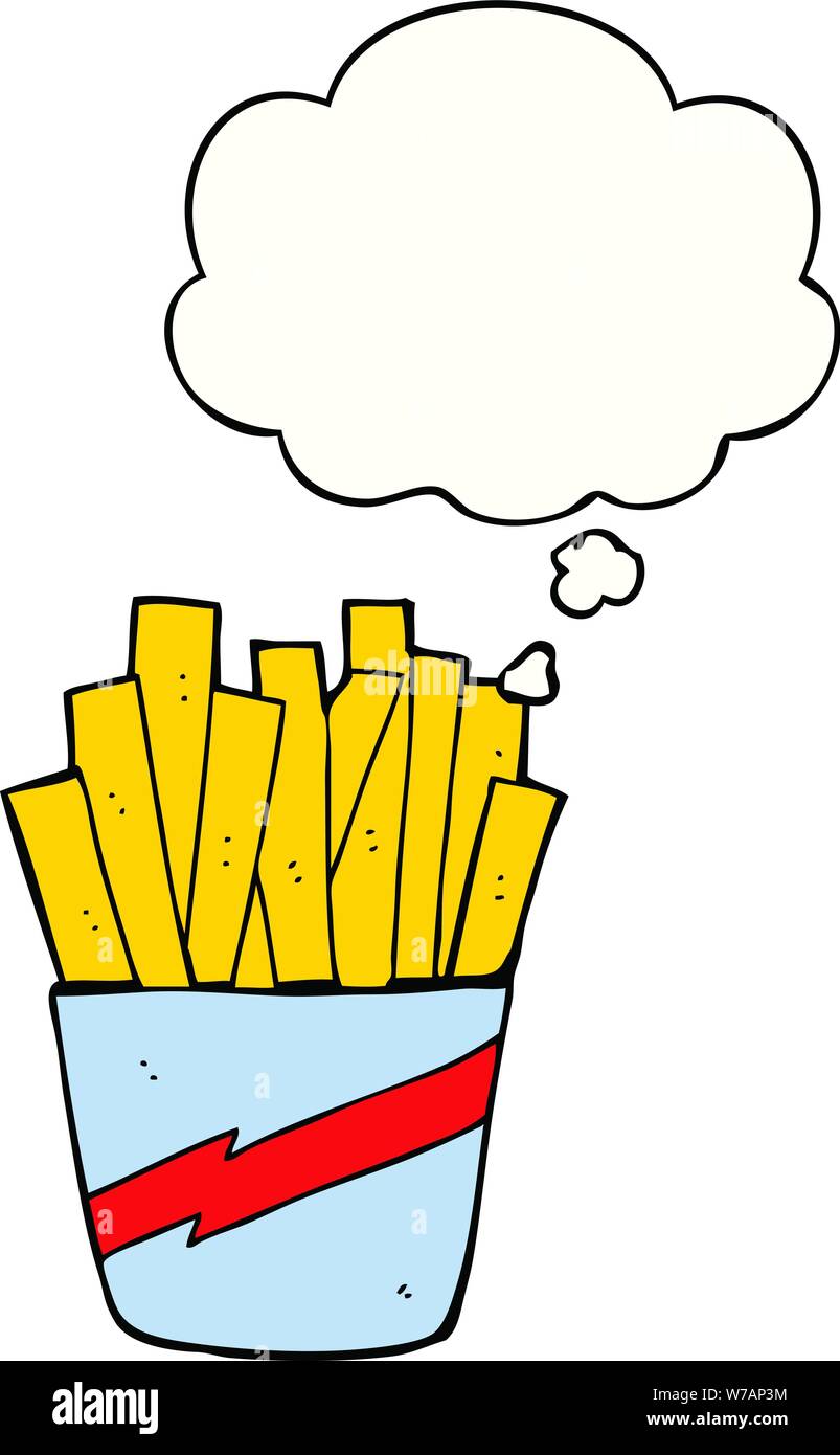 cartoon box of fries with thought bubble Stock Vector Image & Art - Alamy